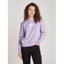 Sweatshirt Calvin Klein Jeans "OUTLINED CK REGULAR CN" Gr. L (40), lila (pastel lilac) Damen Sweatshirts