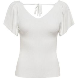 Only® T-Shirt "Leelo", V-Ausschnitt, Flügelärmel, für Damen, weiß, M