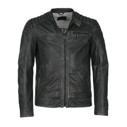 Lederjacke Mustang "31020138", Herren, Gr. M, grau (anthra), Obermaterial: 100% Lammleder. Innenfutter: 90% Baumwolle, 10% Polyester. &Auml;rmelfutter: 100% Polyester, Jacken