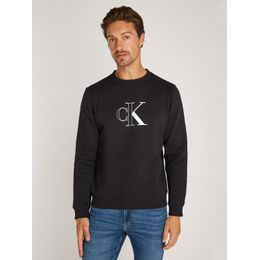 Sweatshirt Calvin Klein Jeans "OUTLINE MONOLOGO CREW NECK" Gr. L, schwarz (ck black) Herren Sweatshirts