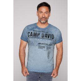 Rundhalsshirt CAMP DAVID Gr. M, blau (new blue) Herren Shirts T-Shirts