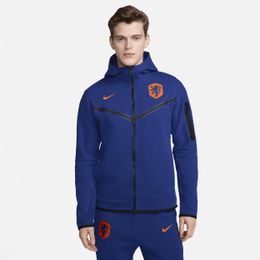 Niederlande Tech Fleece Windrunner Nike Fußball-Kapuzenjacke für Herren - Blau