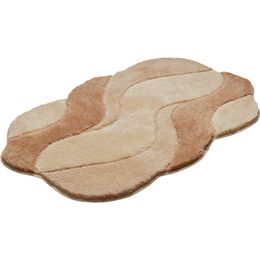 Badematte Grund Badematten Gr. rund (70 cm x 120 cm), 1 St., beige Gemusterte Badematten