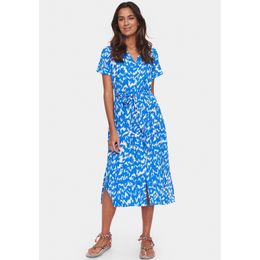 Blusenkleid Saint Tropez Gr. L (40), N-Gr, surf blue nature strokes Damen Kleider Knielange