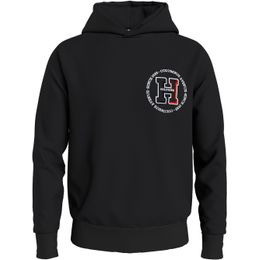 Hoodie Tommy Hilfiger "HILFIGER H ROUNDEL HOODY" Gr. L, schwarz (black) Herren Sweatshirts