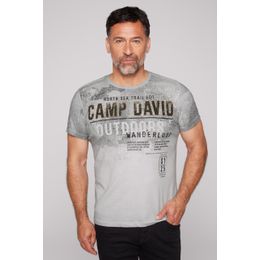 Rundhalsshirt CAMP DAVID Gr. M, grau Herren Shirts T-Shirts