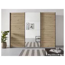 Schwebetürenschrank Rauch "Kleiderschrank Schrank Garderobe TOPSELLER OTELI inkl. Inneneinteilung" Schränke Gr. B/H/T: 271 cm x 210 cm x 62 cm, braun (eiche artisan) mit 3 Innenschubladen sowie zusätzlichen Einlegeböden MADE IN GERMANY