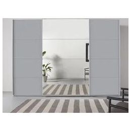 Schwebetürenschrank Rauch "Kleiderschrank Schrank Garderobe TOPSELLER OTELI inkl. Inneneinteilung" Schränke Gr. B/H/T: 315 cm x 229 cm x 62 cm, grau (seidengrau) mit 3 Innenschubladen sowie zusätzlichen Einlegeböden MADE IN GERMANY