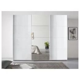 Schwebetürenschrank Rauch "Kleiderschrank Schrank Garderobe TOPSELLER OTELI inkl. Inneneinteilung" Schränke Gr. B/H/T: 271 cm x 229 cm x 62 cm, weiß (weiß, hochglanz weiß) mit 3 Innenschubladen sowie zusätzlichen Einlegeböden MADE IN GERMANY