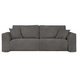 3-Sitzer Inosign "Beatrice Schlafsofa" Sofas Gr. B/H/T: 250cm x 92cm x 107cm, Cord, ohne Bettfunktion-ohne Bettkasten, grau wahlweise auch mit Bettfunktion und Bettkasten, incl. 2 Zierkissen