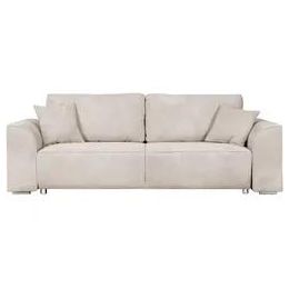 3-Sitzer Inosign "Beatrice Schlafsofa" Sofas Gr. B/H/T: 250cm x 92cm x 107cm, Cord, mit Bettfunktion-mit Bettkasten-Liegefläche 197cm, beige (creme) wahlweise auch mit Bettfunktion und Bettkasten, incl. 2 Zierkissen