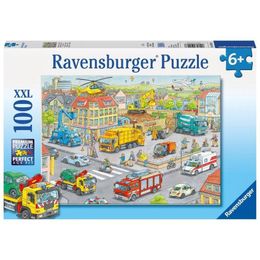 RAVENSBURGER VERLAG Ravensburger Kinderpuzzle - 10558 Fahrzeuge in der Stadt - Puzzle für Kinder ab 6 Jahren, mit 100 Teilen im XXL-Format
