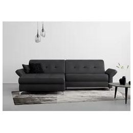 Ecksofa Inosign "Maredo L-Form" Sofas Gr. B/H/T: 284 cm x 89 cm x 179 cm, Luxus-Microfaser weich, mega-Recamiere links, ohne Kopfteilverstellung, ohne Armteilfunktion, grau (anthrazit) Federkern, wahlweise auch mit Kopfteil- und Armlehnverstellung