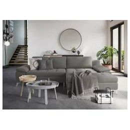 Sit & More Ecksofa SIT&MORE "Latigo L-Form" Sofas Gr. B/T: 290 cm x 163 cm, Luxus-Microfaser, mega-Recamiere rechts, mit Bettfunktion-mit Bettkasten, braun (schlamm) mit Mega-Recamiere, wahlweise Bettfunktion und Bettkasten