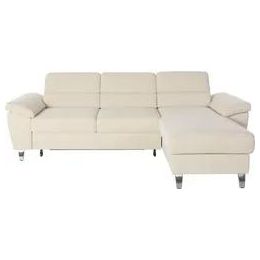 Sit & More Ecksofa SIT & MORE "Sorano L-Form" Sofas Gr. B/H/T: 250cm x 88cm x 161cm, Struktur fein, Recamiere rechts, mit Bettfunktion, beige (linen) wahlweise mit Bettfunktion und Bettkasten