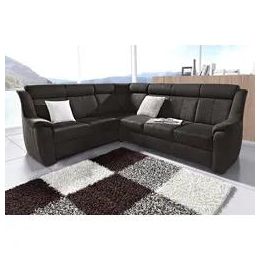 Sit & More Ecksofa SIT & MORE "Basel L-Form" Sofas Gr. B/H/T: 261cm x 98cm x 211cm, Luxus-Microfaser ALTARA NUBUCK, langer Schenkel rechts, ohne Relaxfunktion, schwarz wahlweise mit Relaxfunktion