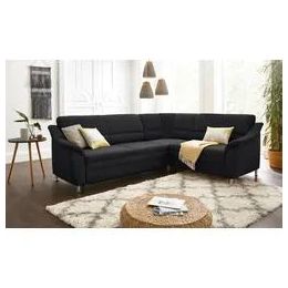 Sit & More Ecksofa SIT & MORE "Cardoso L-Form" Sofas Gr. B/H/T: 249cm x 90cm x 209cm, Flachgewebe, langer Schenkel links, keine Funktion, schwarz mit Federkern, wahlweise Bettfunktion und Schubkasten