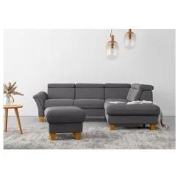 Ecksofa Home Affaire "Lindgren L-Form" Sofas Gr. B/H/T: 249 cm x 84 cm x 217 cm, Chenille, Ottomane rechts, mit TV-Funktion motorisch-mit Stauraum-mit Kopfteilverstellung-ohne Bettfunktion mit einklappbaren Rollen-ohne Federkern, braun (espresso) wahlweise mit TV-Funktion, Stauraum und Kopfteilverstellung