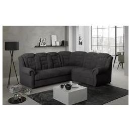 Ecksofa Home Affaire "Boston L-Form" Sofas Gr. B/H/T: 266 cm x 102 cm x 216 cm, Microfaser bedruckt, langer Schenkel links, Ohne Bettfunktion-ohne Schubkasten, grau (anthracite) Gemütliches Ecksofa mit hoher Rückenlehne in klassischem Design