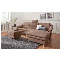 Sit & More Ecksofa SIT & MORE "Cardoso L-Form" Sofas Gr. B/H/T: 264cm x 90cm x 162cm, Luxus-Microfaser 1, Recamiere rechts, keine Funktion, braun mit Federkern, wahlweise Bettfunktion