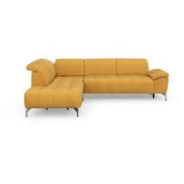 Sit & More Ecksofa SIT & MORE "Cool L-Form" Sofas Gr. B/H/T: 272cm x 79cm x 220cm, Luxus-Microfaser Paris, Ottomane links, ohne Kopfteilverstellung, gelb (senf) wahlweise mit Kopfteilverstellung und Vorziehsitz, motorisch