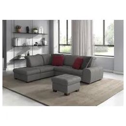 Sit & More Ecksofa SIT & MORE "Luxor L-Form" Sofas Gr. B/H/T: 259cm x 82cm x 224cm, Luxus-Microfaser ALTARA NUBUCK, Ottomane links, ohne Bettfunktion-ohne Bettkasten-ohne Kopfteilverstellung, grau wahlweise mit Bettfunktion, Stauraum und Kopfteilverstellung