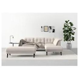 Sit & More Ecksofa SIT & MORE "Scandia L-Form" Sofas Gr. B/H/T: 271cm x 82cm x 214cm, Luxus-Microfaser Euphoria, Ottomane rechts, Mit Kopfteilverstellung-Mit Armteilfunktion-Mit schwarzen matten Metallfüßen, grau (elephant) Wahlweise mit Kopfteilverstellung und Armteilfunktion