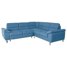 Sit & More Ecksofa SIT & MORE "Sorano L-Form" Sofas Gr. B/H/T: 249cm x 88cm x 229cm, Flachgewebe, langer Schenkel links, mit Bettfunktion-mit Relaxfunktion-mit Bettkasten, blau (pacific) wahlweise mit Bett- und Relaxfunktion, inkl. Bettkasten