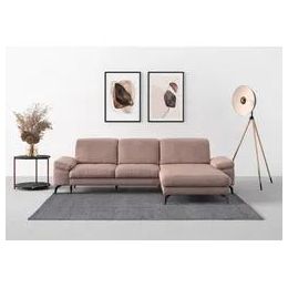 Sit & More Ecksofa SIT&MORE "Cabana L-Form" Sofas Gr. B/H/T: 301 cm x 84 cm x 195 cm, Feincord, mega-Recamiere rechts, mit Sitztiefenverstellung-mit Kopfteilverstellung-mit Armlehnfunktion-mit Federkern, rosa (altrosa) Recamiere, wahlweise mit Sitztiefen-, Armlehnen- und Kopfteilfunktion