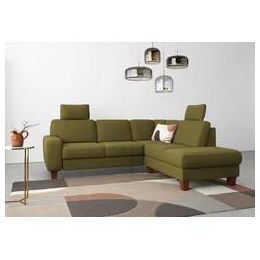 Ecksofa Home Affaire "Vision L-Form" Sofas Gr. B/H/T: 240cm x 90cm x 215cm, Easy care, Ottomane rechts, ohne Bettfunktion-ohne Stauraum, grün (olive) wahlweise mit Bettfunktion und Stauraum, auch in Easy Care-Bezug