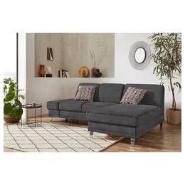 Sit & More Ecksofa SIT & MORE "Clio L-Form" Sofas Gr. B/H/T: 246cm x 89cm x 165cm, Microfaser, Recamiere rechts, ohne Bettfunktion-ohne Bettkasten, grau (anthrazit) wahlweise mit Bettfunktion oder Vorziehsitz und Bettkasten, Federkern