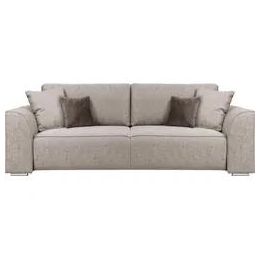 3-Sitzer Inosign "Beatrice Schlafsofa" Sofas Gr. B/H/T: 250cm x 92cm x 107cm, Struktur, ohne Bettfunktion-ohne Bettkasten, braun wahlweise auch mit Bettfunktion und Bettkasten, incl. 2 Zierkissen