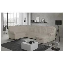 Wohnlandschaft Home Affaire "Boston U-Form" Sofas Gr. B/H/T: 333 cm x 102 cm x 216 cm, Chenille, langer Schenkel links-Recamiere rechts, Ohne Bettfunktion-ohne Schubkasten, beige Gemütliche Wohnlandschaft mit hoher Rückenlehne in klassischem Design