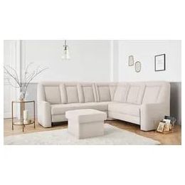 Sit & More Ecksofa SIT & MORE "Melissa L-Form" Sofas Gr. B/H/T: 257cm x 107cm x 217cm, Struktur fein, langer Schenkel links, ohne Bettfunktion-ohne Schubkasten, beige (linen) klassisches Polsterprogramm, wahlweise Bettfunktion und Schubkasten