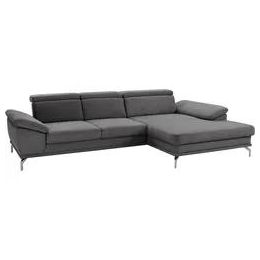 Sit & More Ecksofa SIT & MORE "Scorpio L-Form" Sofas Gr. B/H/T: 311cm x 85cm x 181cm, Luxus-Microfaser ALTARA NUBUCK, mega-Recamiere rechts, mit Sitztiefenverstellung-mit Kopfteilverstellung, grau (steel) inklusive Sitztiefenverstellung, wahlweise mit Kopfverstellung