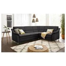 Sit & More Ecksofa SIT & MORE "Cardoso L-Form" Sofas Gr. B/H/T: 249cm x 90cm x 209cm, Struktur, langer Schenkel links, mit Bettfunktion, grau (anthrazit) mit Federkern, wahlweise Bettfunktion und Schubkasten