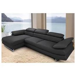 Ecksofa Inosign "Solution L-Form" Sofas Gr. B/H/T: 270cm x 73cm x 167cm, Kunstleder SOFTLUX, mit Bettfunktion, Recamiere links, schwarz wahlweise mit Bettfunktion