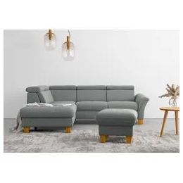 Ecksofa Home Affaire "Lindgren L-Form" Sofas Gr. B/H/T: 249 cm x 84 cm x 217 cm, Chenille, Ottomane links, mit TV-Funktion motorisch-mit Stauraum-mit Kopfteilverstellung-ohne Bettfunktion mit einklappbaren Rollen-mit Federkern, grau wahlweise mit TV-Funktion, Stauraum und Kopfteilverstellung