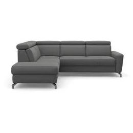 Sit & More Ecksofa SIT & MORE "Scarlett L-Form" Sofas Gr. B/T: 258cm x 226cm, Luxus-Microfaser ALTARA NUBUCK, Ottomane links, Kopfteilverstellung, grau (steel) inklusive Kopfteilverstellung, wahlweise mit Bettfunktion, Bettkasten