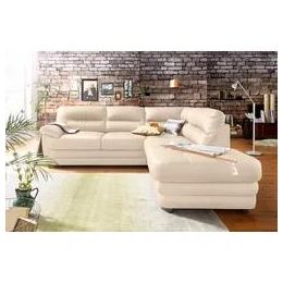 Ecksofa COTTA "Royale L-Form" Sofas Gr. B/H/T: 250cm x 88cm x 234cm, Kunstleder SOFTLUX, Ottomane rechts, ohne Bettfunktion, beige (creme) wahlweise mit Bettfunktion