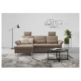 Ecksofa Inosign "Palm Beach L-Form" Sofas Gr. B/H/T: 269 cm x 89 cm x 175 cm, Olympia EASY CLEAN, mega-Recamiere links, mit Sitztiefenverstellung-ohne Bettfunktion-ohne Bettkasten-ohne Armteilverstellung, grau (taupe) Federkern, mit Sitztiefenverstellung, wahlweise Bettfunktion