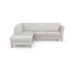 Sit & More Ecksofa SIT & MORE "Visby L-Form", grau (hellgrau), B:248cm H:87cm T:213cm, Sofas, Wahlweise mit Bettfunktion und Stauraum, frei im Raum stellbar