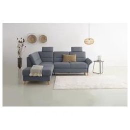 Ecksofa Home Affaire "Westerland L-Form" Sofas Gr. B/H/T: 238cm x 90cm x 213cm, Struktur, Ottomane links, ohne Bettfunktion, ohne Stauraum ohne Armlehnfunktion, grau (anthrazit) Federkern-Polsterung, wahlweise mit Bettfunktion, Bettkasten