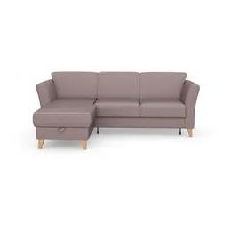 Sit & More Ecksofa SIT & MORE "Visby L-Form" Sofas Gr. B/H/T: 248cm x 87cm x 162cm, Chenille, Recamiere links, mit Bettfunktion-mit Bettkasten, rosa (rose) Wahlweise mit Bettfunktion und Bettkasten, frei im Raum stellbar