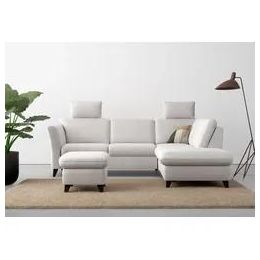 Ecksofa Home Affaire "Trelleborg L-Form" Sofas Gr. B/H/T: 252 cm x 86 cm x 213 cm, Feincord, Ottomane rechts, ohne Bettfunktion-ohne Stauraum, silberfarben (silber) wahlweise mit Bettfunktion und Bettkasten, inkl. Federkern-Polsterung