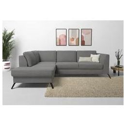 Sit & More Ecksofa SIT & MORE "Olsen L-Form" Sofas Gr. B/H/T: 248cm x 88cm x 201cm, Soft clean, Ottomane links, mit Bettfunktion-mit Stauraum-mit Sitztiefenverstellung, grau inklusive Sitztiefenverstellung, wahlweise mit Bettfunktion, 15cm hoch