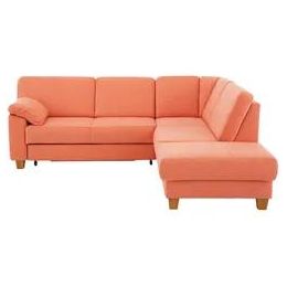 Ecksofa Home Affaire "Belfort L-Form", orange (terra), B:243cm H:88cm T:91cm, Struktur fein ( 100% Polyester), Luxus-Microfaser ALTARA NUBUCK (100% Polyester), Luxus-Microfaser Vintageoptik(100% Polyester), Sofas, mit Federkern, wahlweise mit Bettfunktion und Stauraum