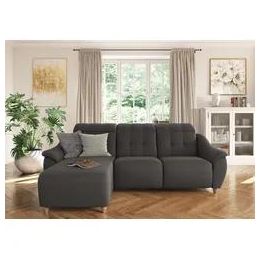 Ecksofa Home Affaire "Boston L-Form", braun (mocca), B:254cm T:170cm, Struktur (100% Polyester), Luxus-Microfaser Florence (100% Polyester), Chenille (100% Polyester), NaturLEDER (reines Rindsleder), Sofas, Kopfteilverstellung an jeder Sitzfläche, wahlweise Relaxfunktion