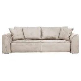 3-Sitzer Inosign "Beatrice Schlafsofa" Sofas Gr. B/H/T: 250cm x 92cm x 107cm, Luxus-Microfaser weich, ohne Bettfunktion-ohne Bettkasten, beige (creme) wahlweise auch mit Bettfunktion und Bettkasten, incl. 2 Zierkissen