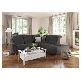 Ecksofa Home Affaire "Boston L-Form" Sofas Gr. B: 272cm, NaturLEDER, Ottomane rechts, mit Kopfteilverstellung, braun (mocca) Kopfteilverstellung an jeder Sitzfläche, wahlweise Relaxfunktion